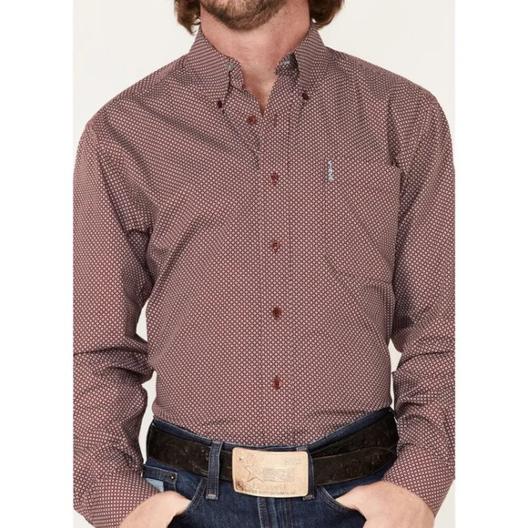 Cinch | Shirts | Nwt Cinch Mens Red Modern Fit Geo Print Buttondown Western Shirt Xxl | Poshmark